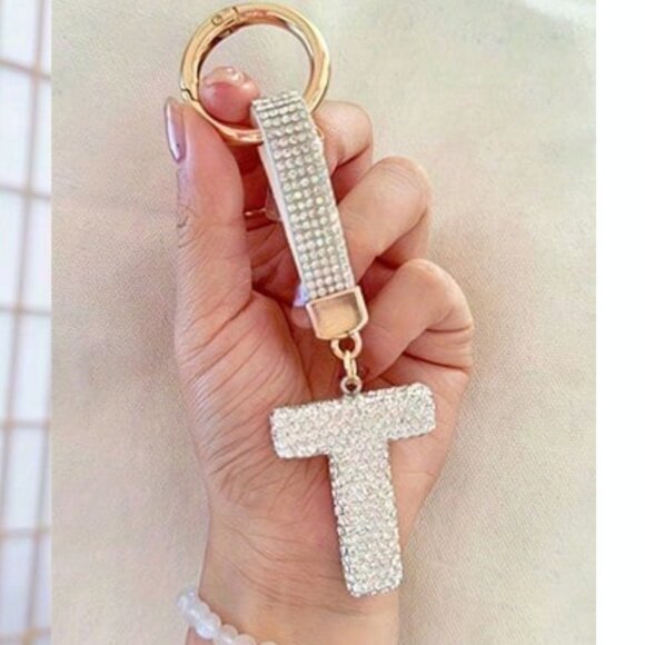Accessories | Beautiful Rhinestone Studded Letter T Keychain Brand New ...